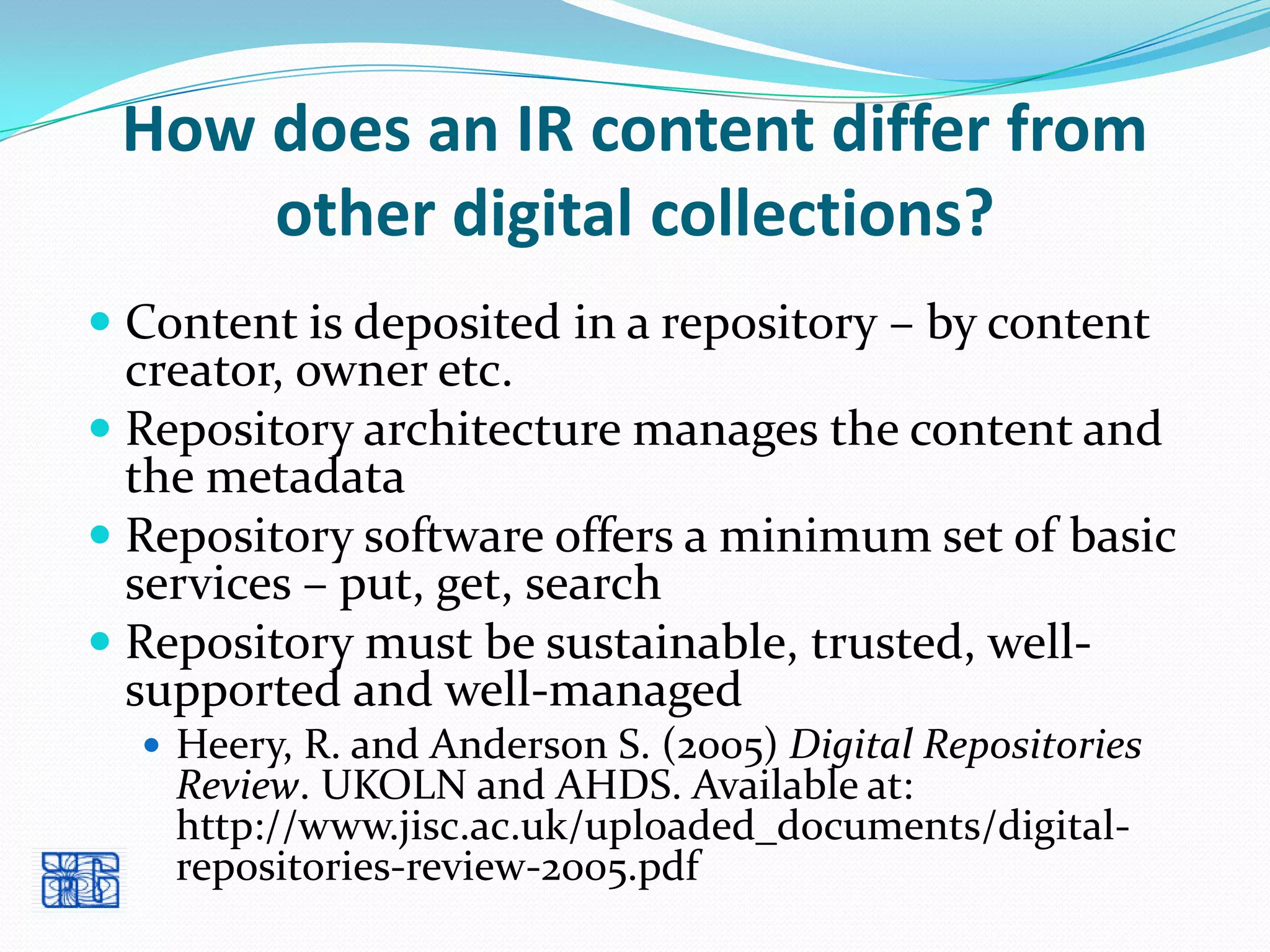 Institutional repositories | PPTX