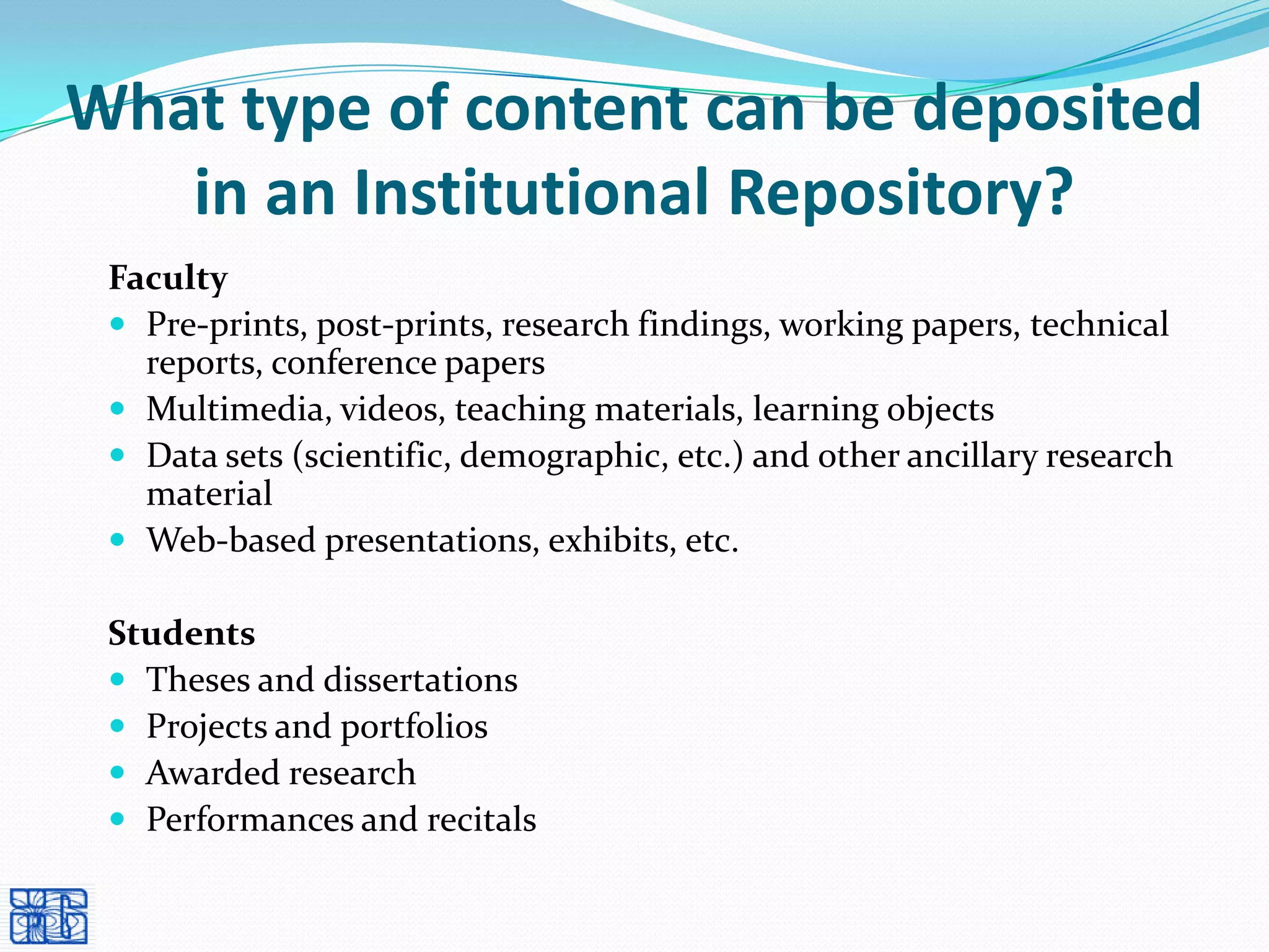 Institutional repositories | PPTX