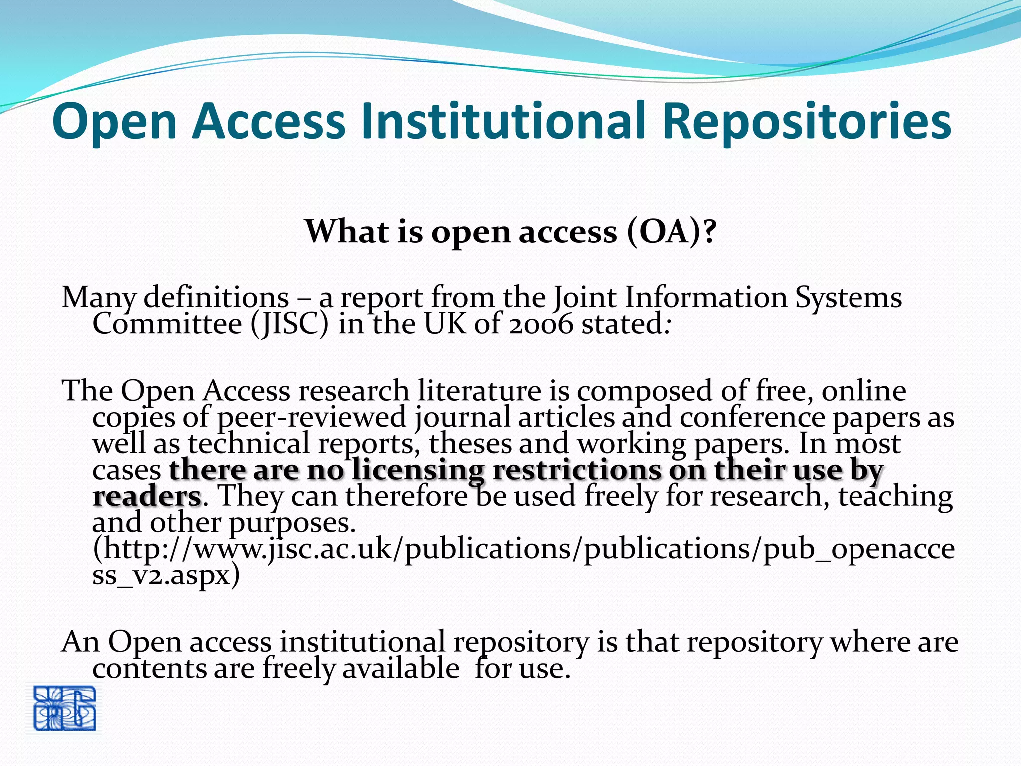 Institutional repositories | PPTX