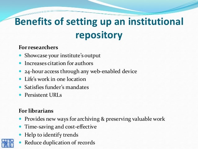 Institutional repositories