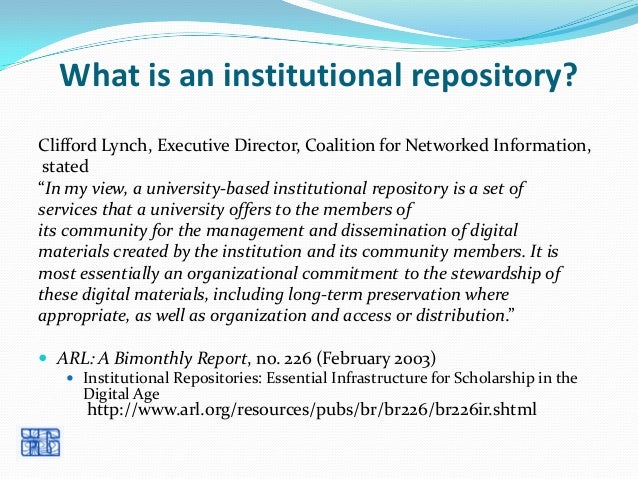 Institutional repositories