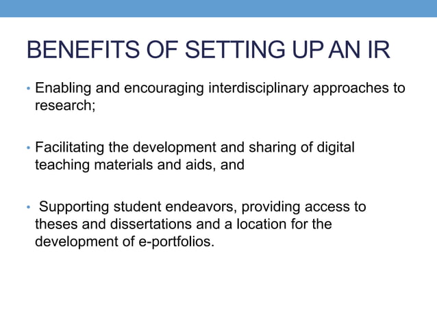 Institutional repositories | PPT