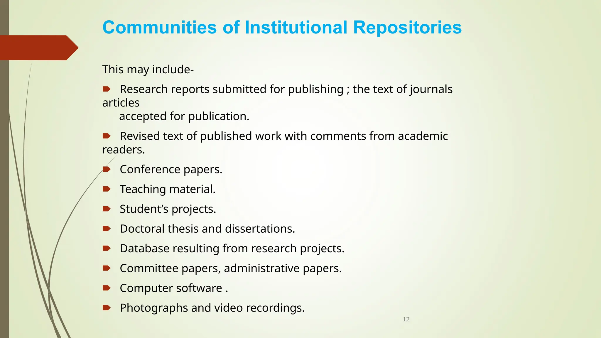 Institutional Repositories For Library Science Pptx