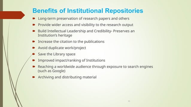 Institutional Repositories For Library Science Pptx