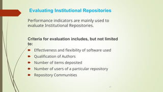 Institutional repositories...for library science.pptx