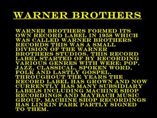 Institutional research into record labels | PPT