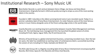 Institutional research – sony music uk | PPTX