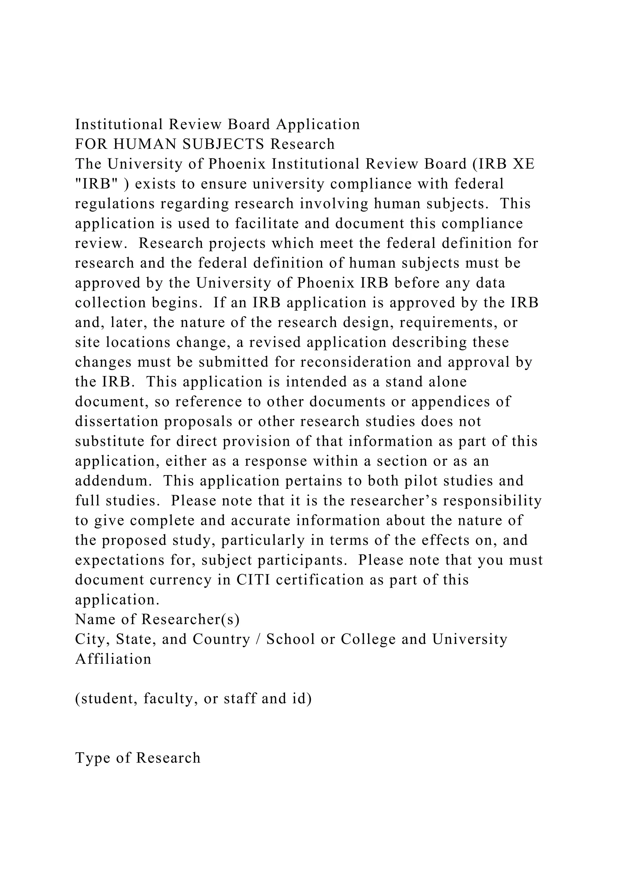 Institutional Review Board Application .docx