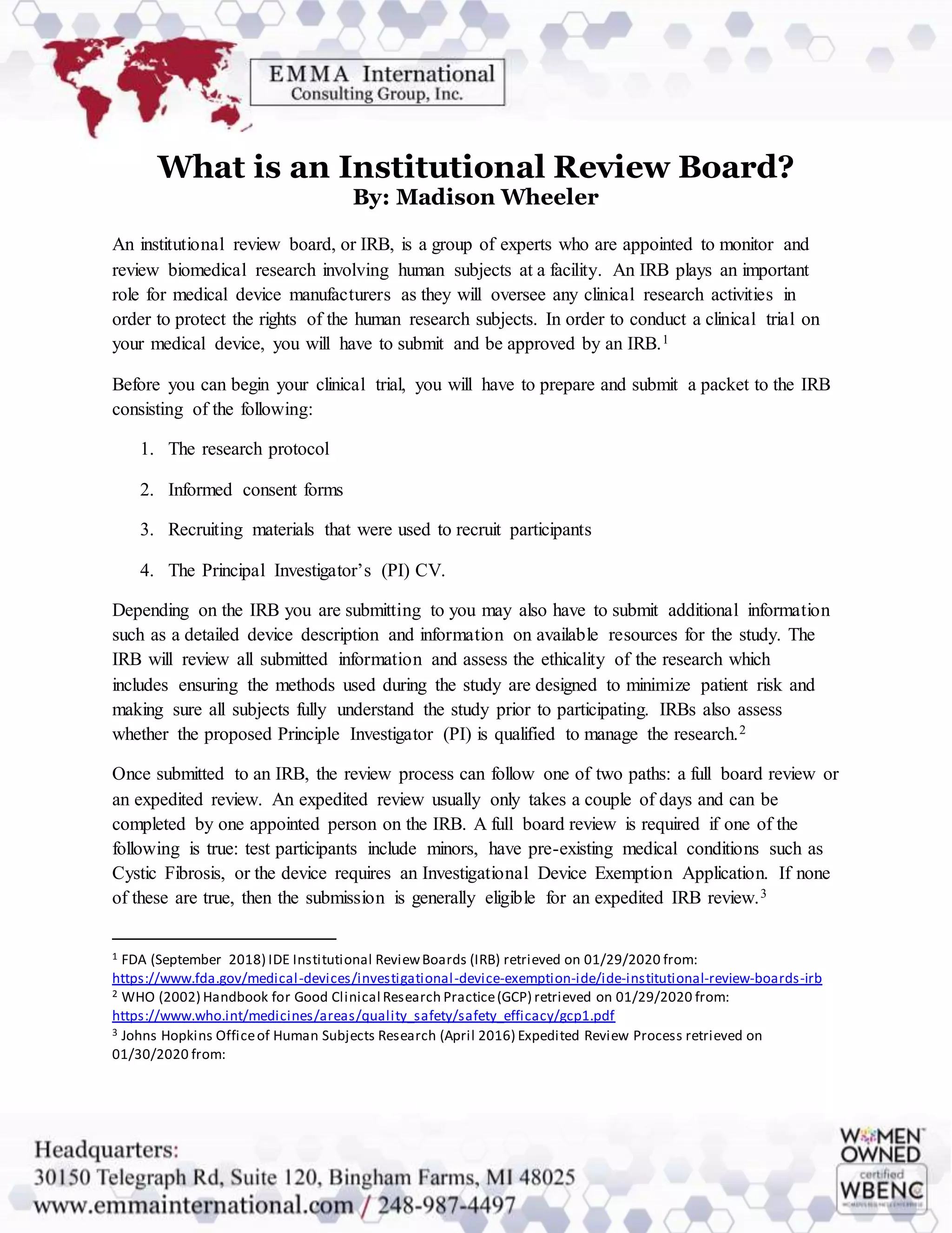 What is an Institutional Review Board? | PDF