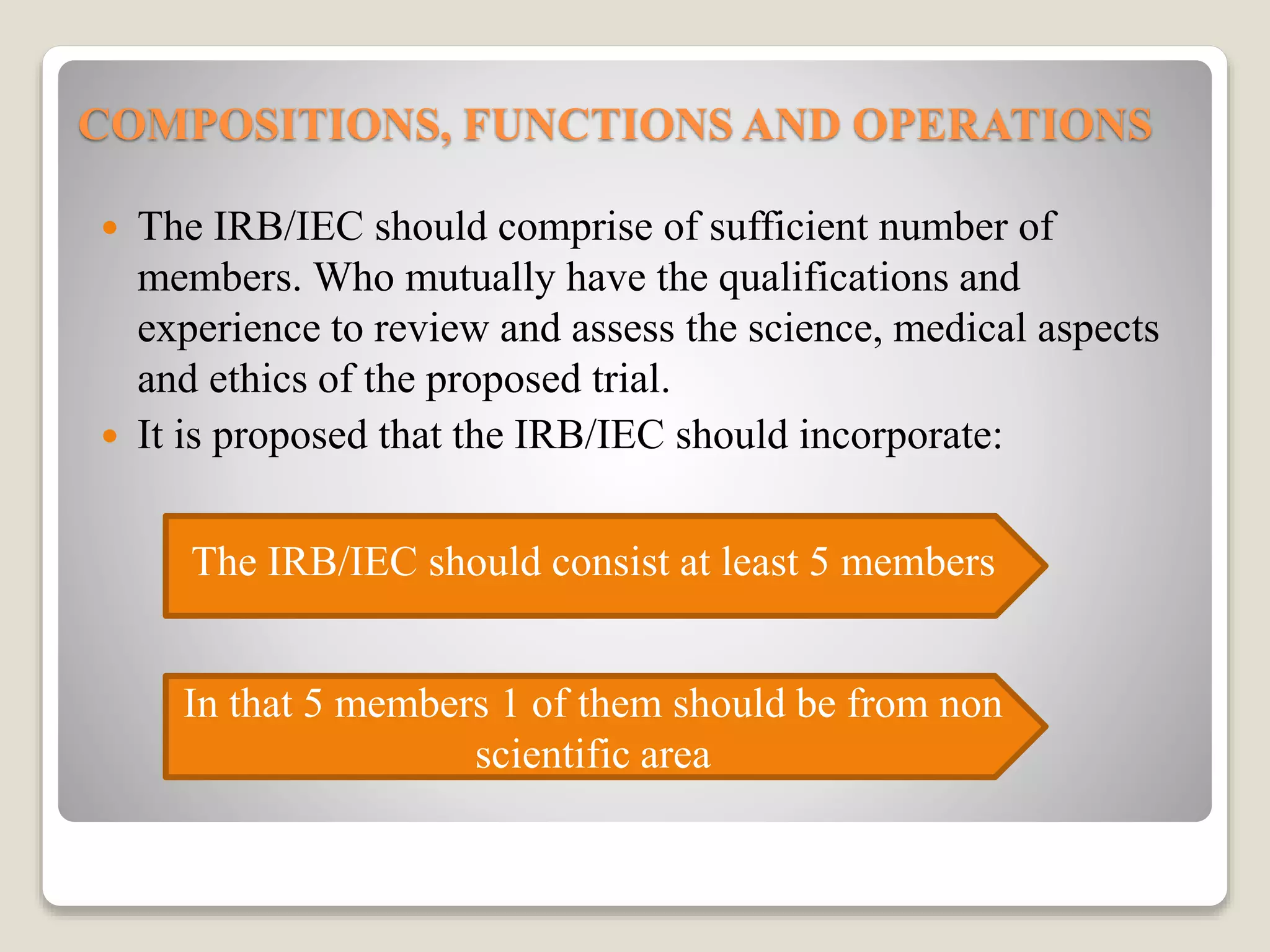 Institutional Review Board (IRB)/ Independent Ethics committee (IEC) | PPTX