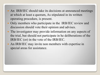 Institutional Review Board (IRB)/ Independent Ethics committee (IEC ...