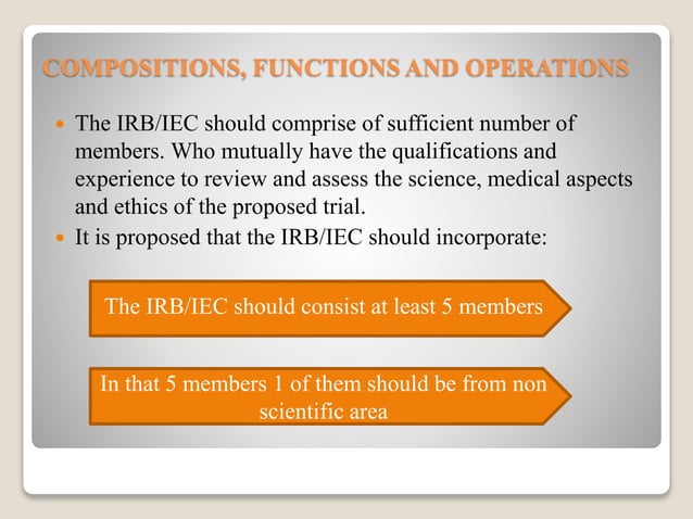 Institutional Review Board (IRB)/ Independent Ethics committee (IEC) | PPTX | Medical Health