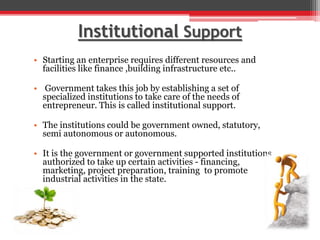 Institutional support for business enterprises | PPTX