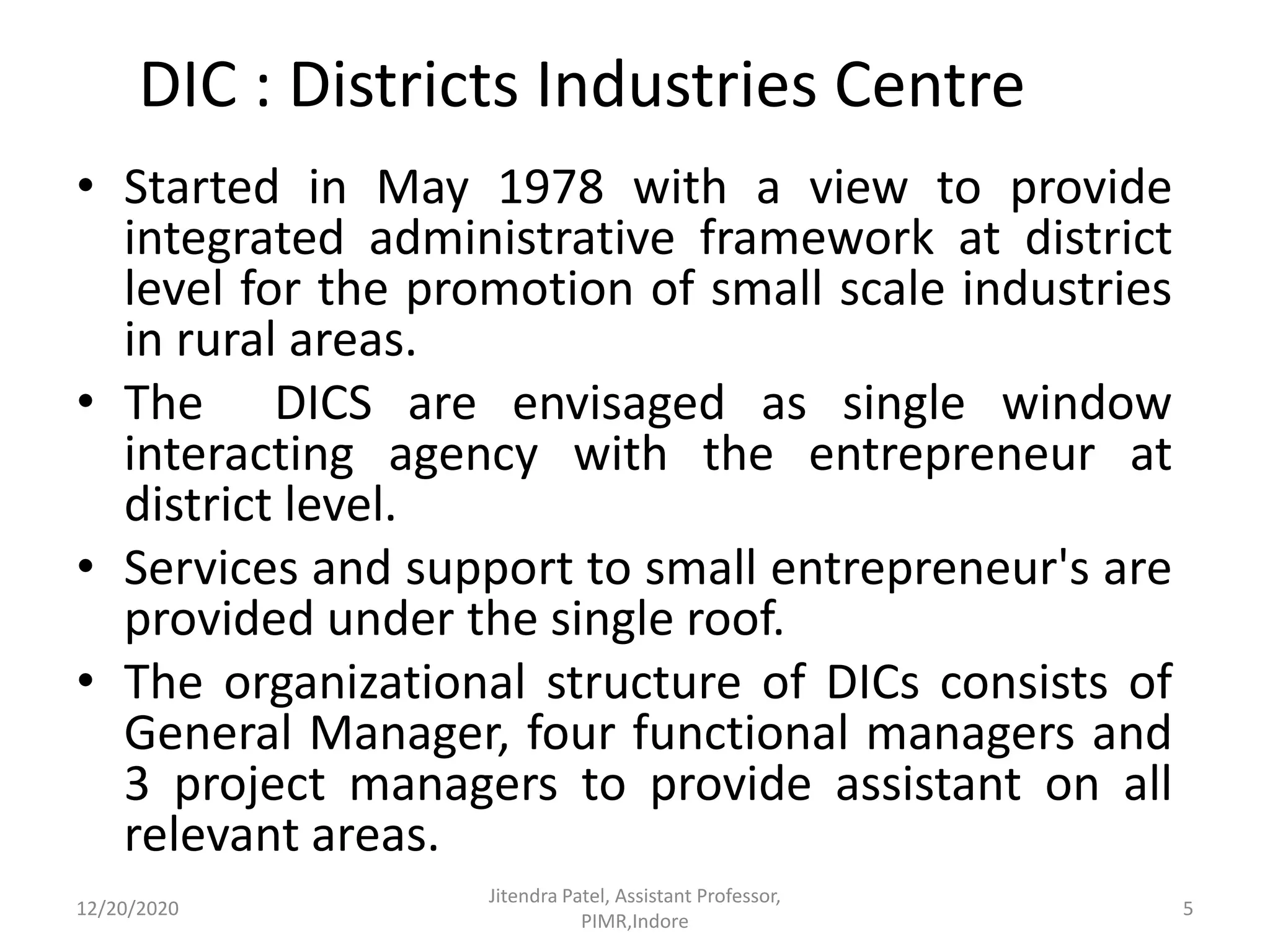 Institutional support to entrepreneurship | PPTX