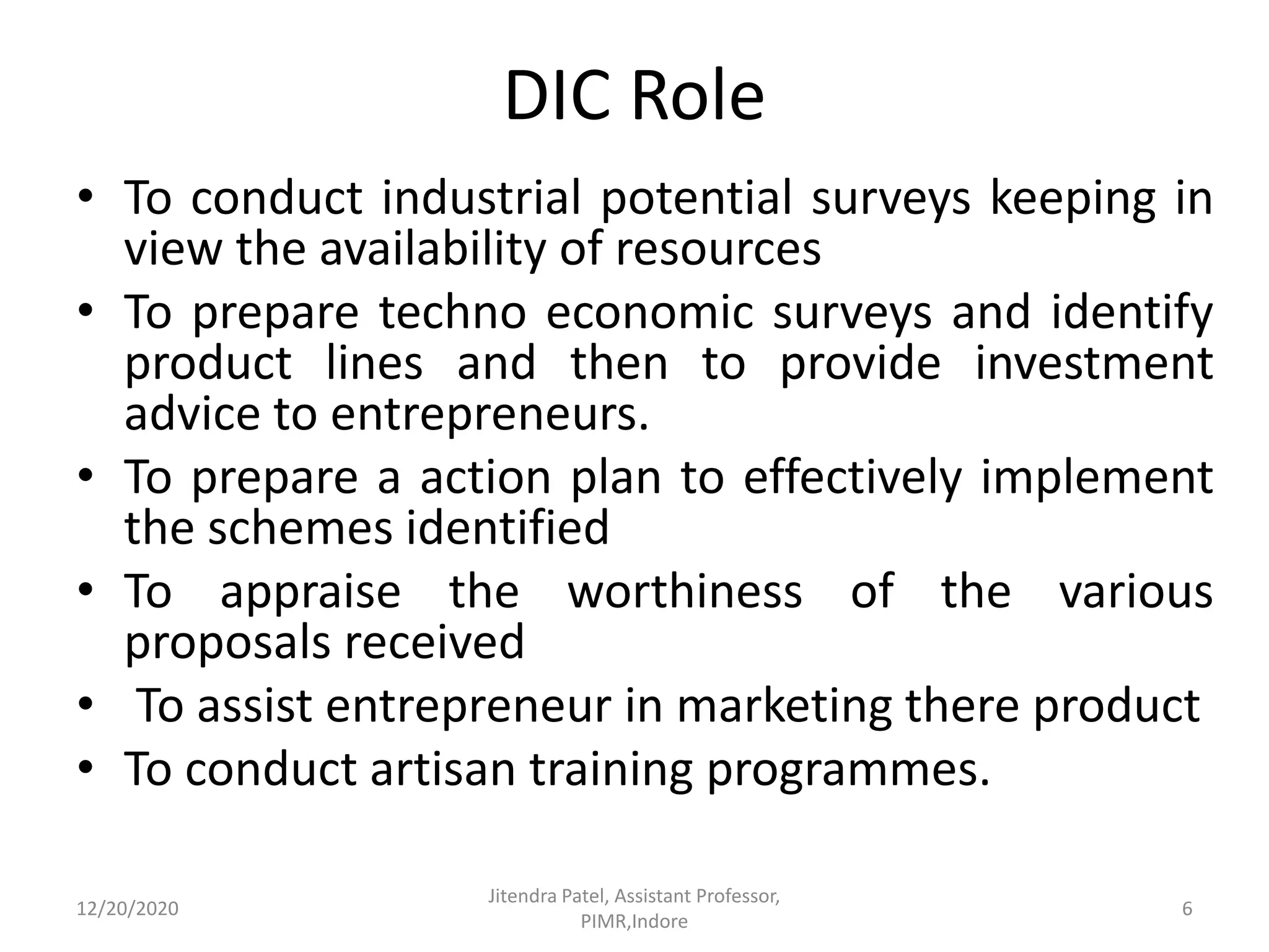 Institutional support to entrepreneurship | PPTX