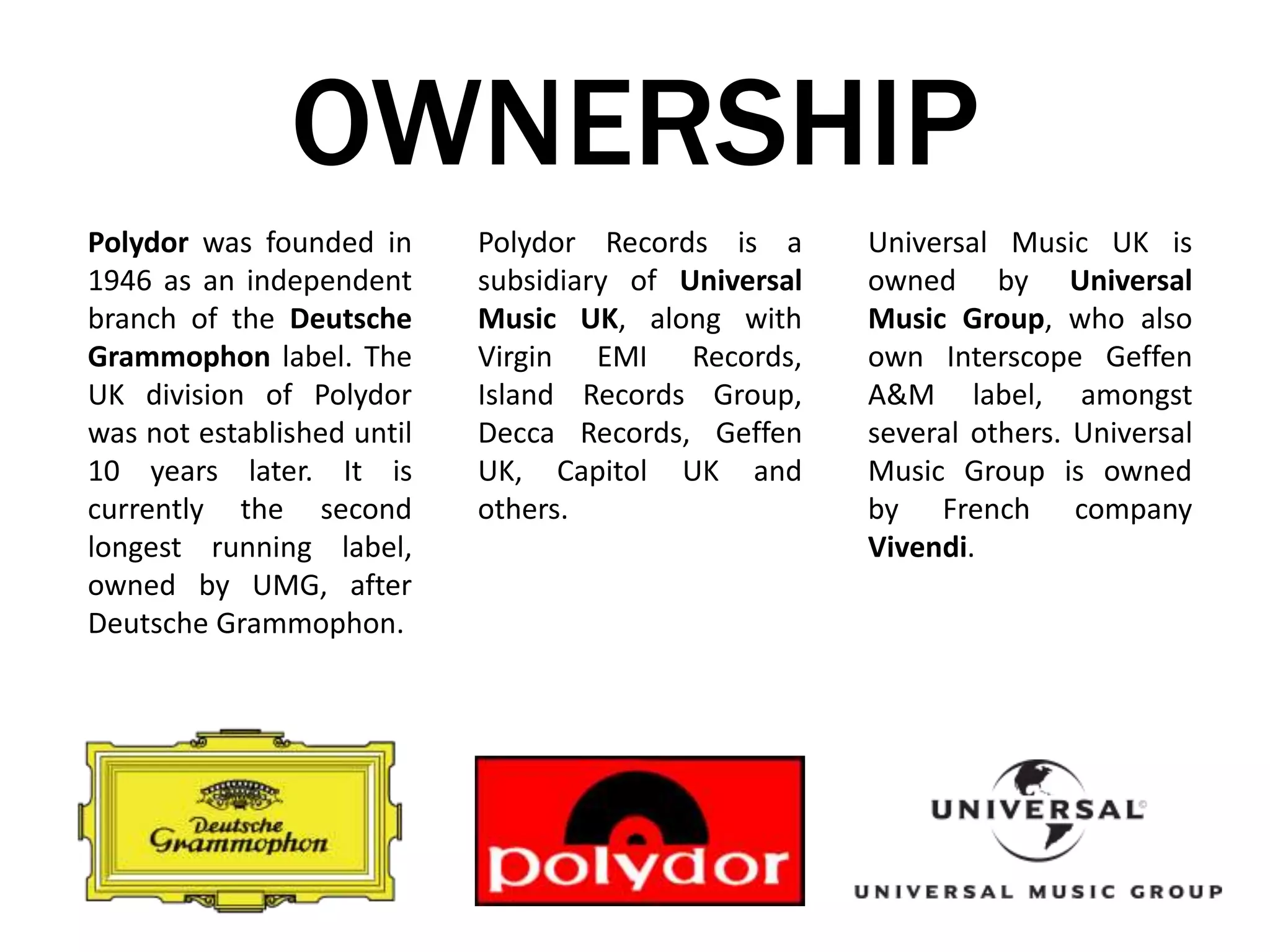 Institution and ownership of polydor records | PPT