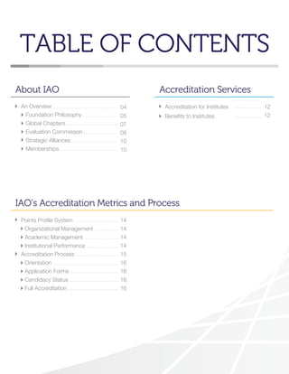 IAO Accreditations for Institutions. | PDF