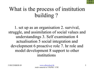 Institution building | ODP