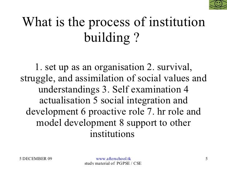 Institution building