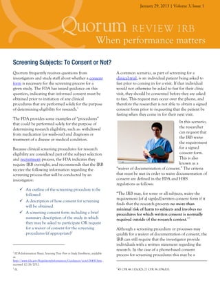 Quorum Review Institution Bulletin v3, iss1 | PDF