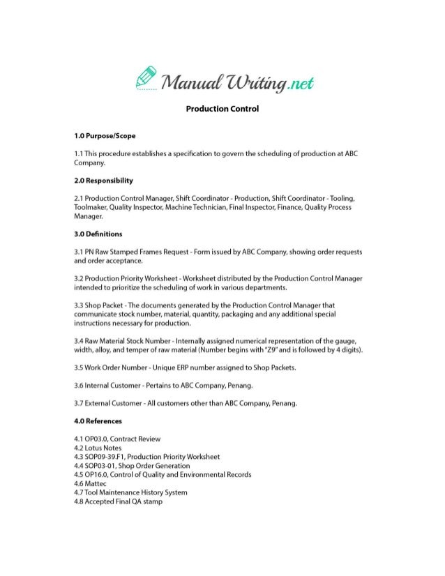 Instruction Manual Sample