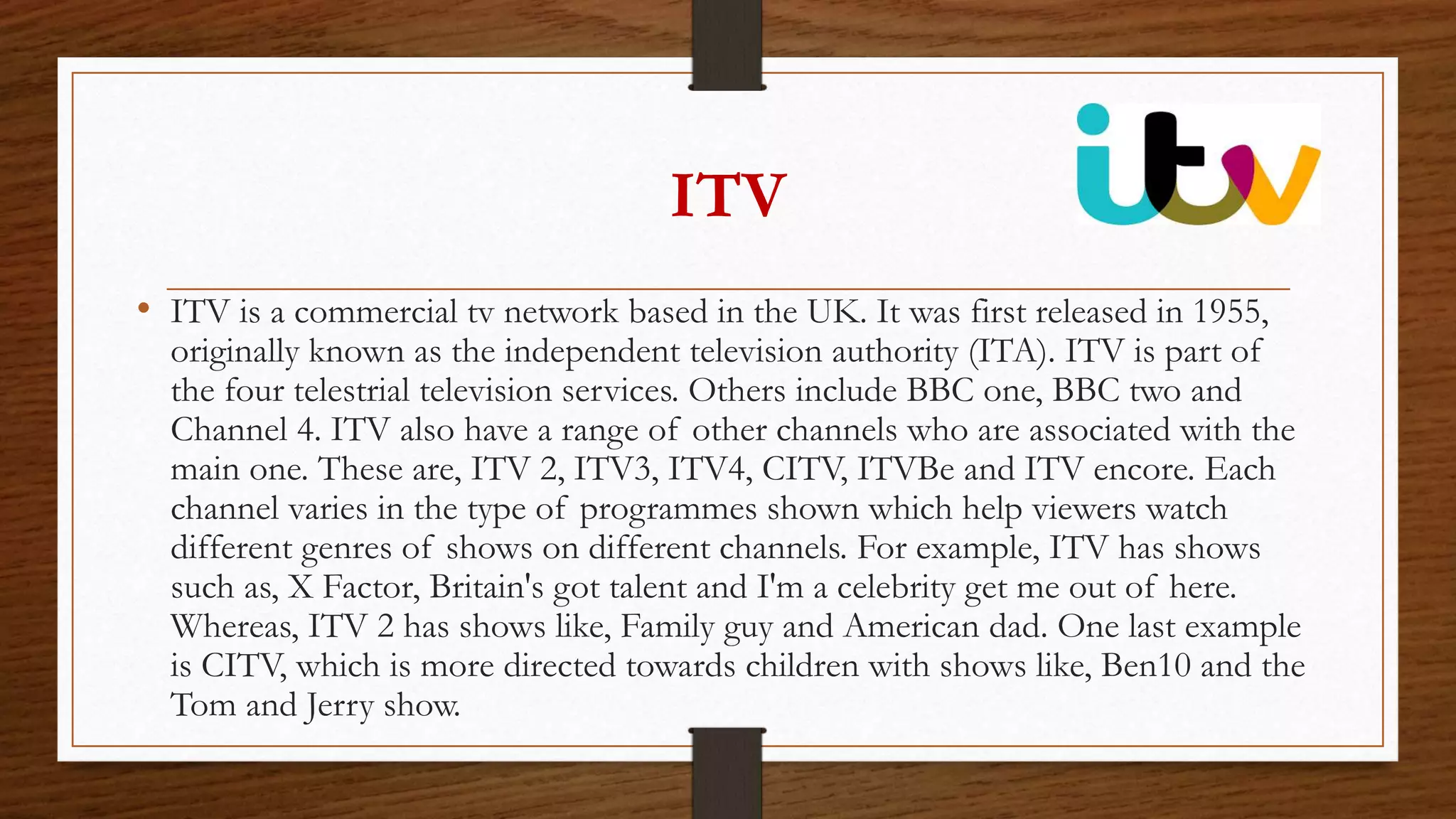 Institution research itv | PPTX