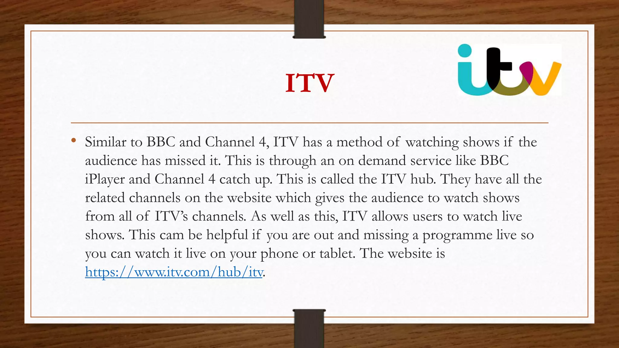Institution research itv | PPTX