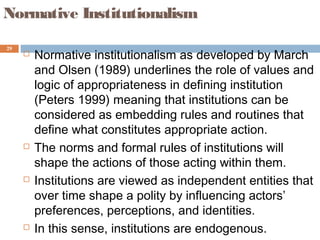 Institutions and institutional theory | PPT