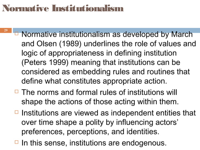 Institutions and institutional theory | PPT