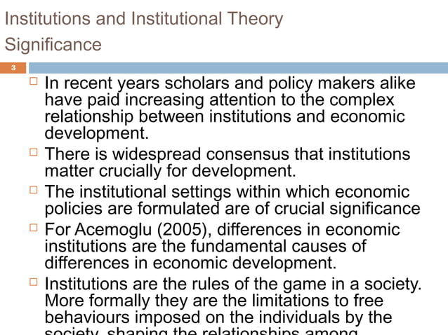 Institutions and institutional theory | PPT