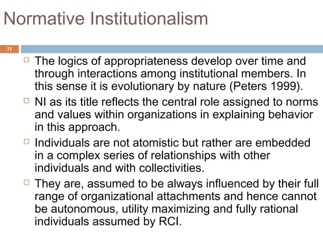 Institutions and institutional theory | PPT