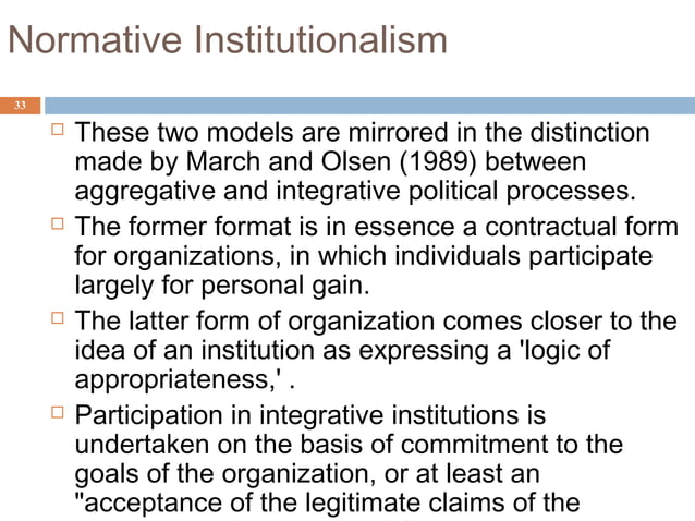 Institutions and institutional theory | PPT