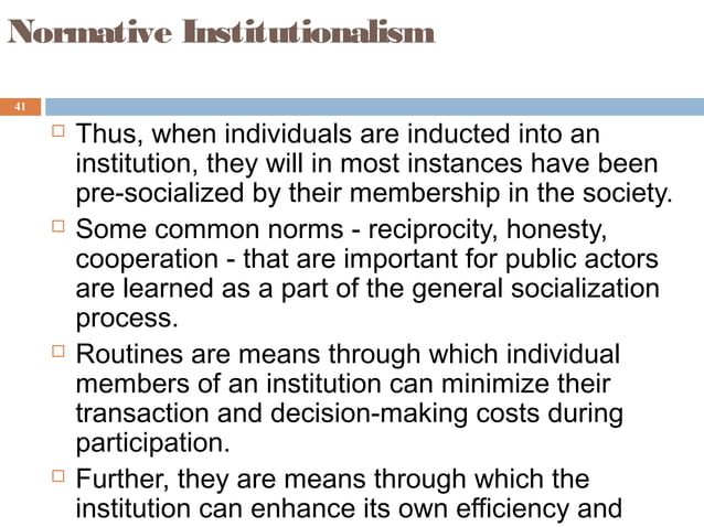 Institutions and institutional theory | PPT