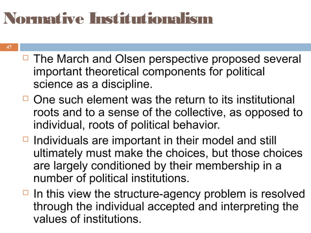 Institutions and institutional theory | PPT