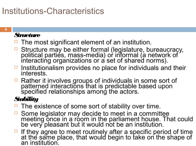 Institutions and institutional theory | PPT