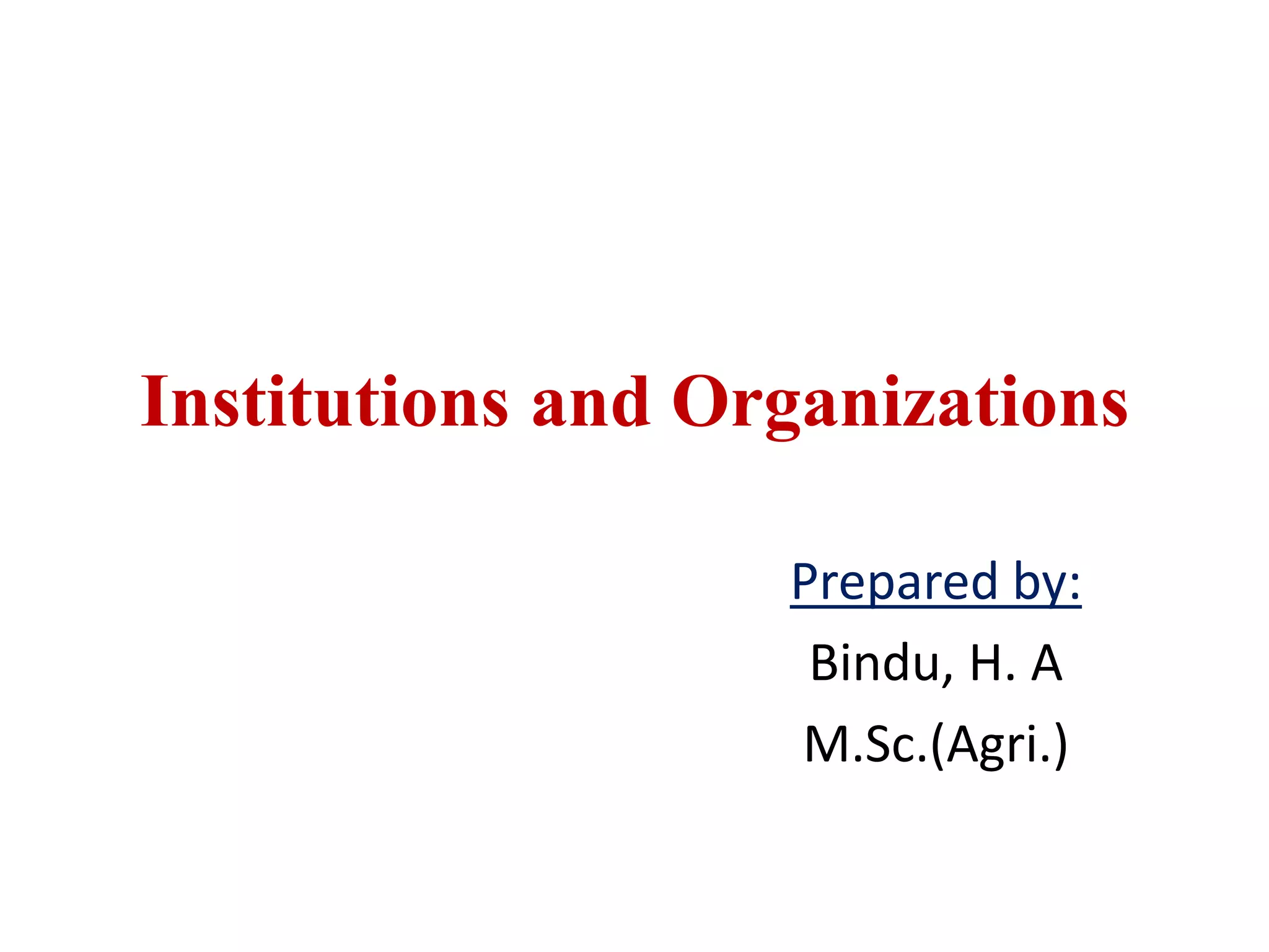 Institutions vs organisations | PPTX