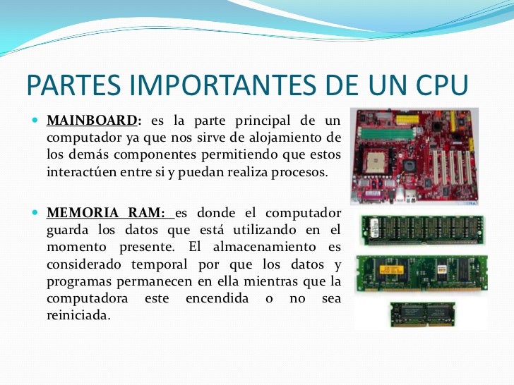 Cuales son las partes del cpu - Imagui