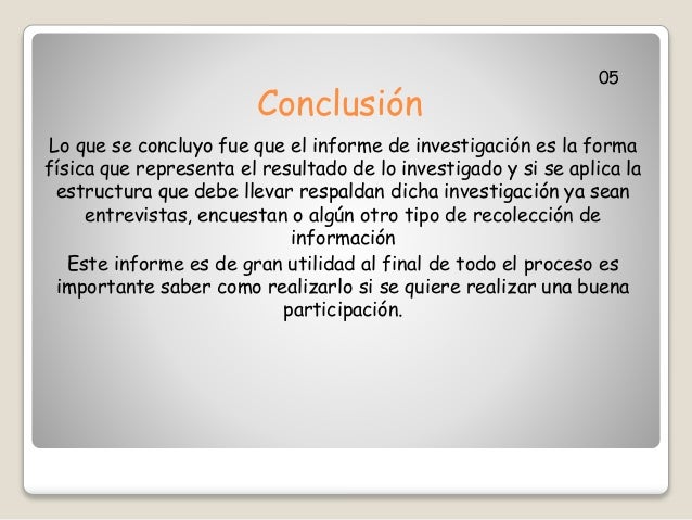 informe de investigacion