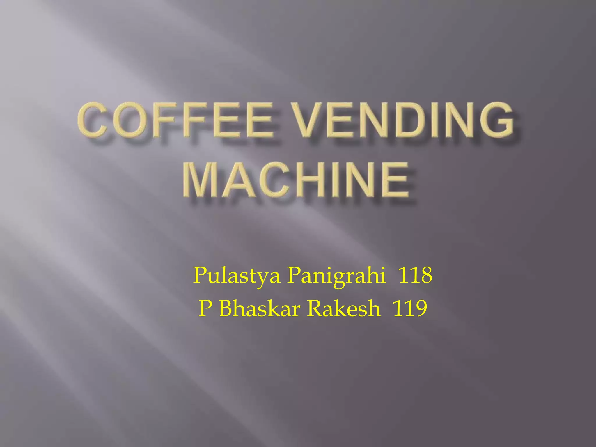 business proposal for coffee wending machine | PPTX