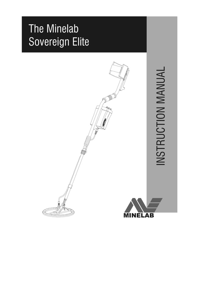 Instruction Manual Minelab Sovereign Elite Metal Detector English ...