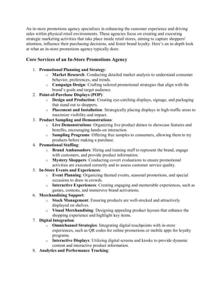 In Store Promotions Agency | In Store Promotions Agency in india | PDF ...