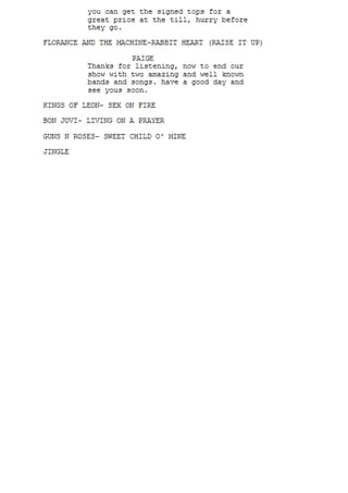 Instore radio script | PDF
