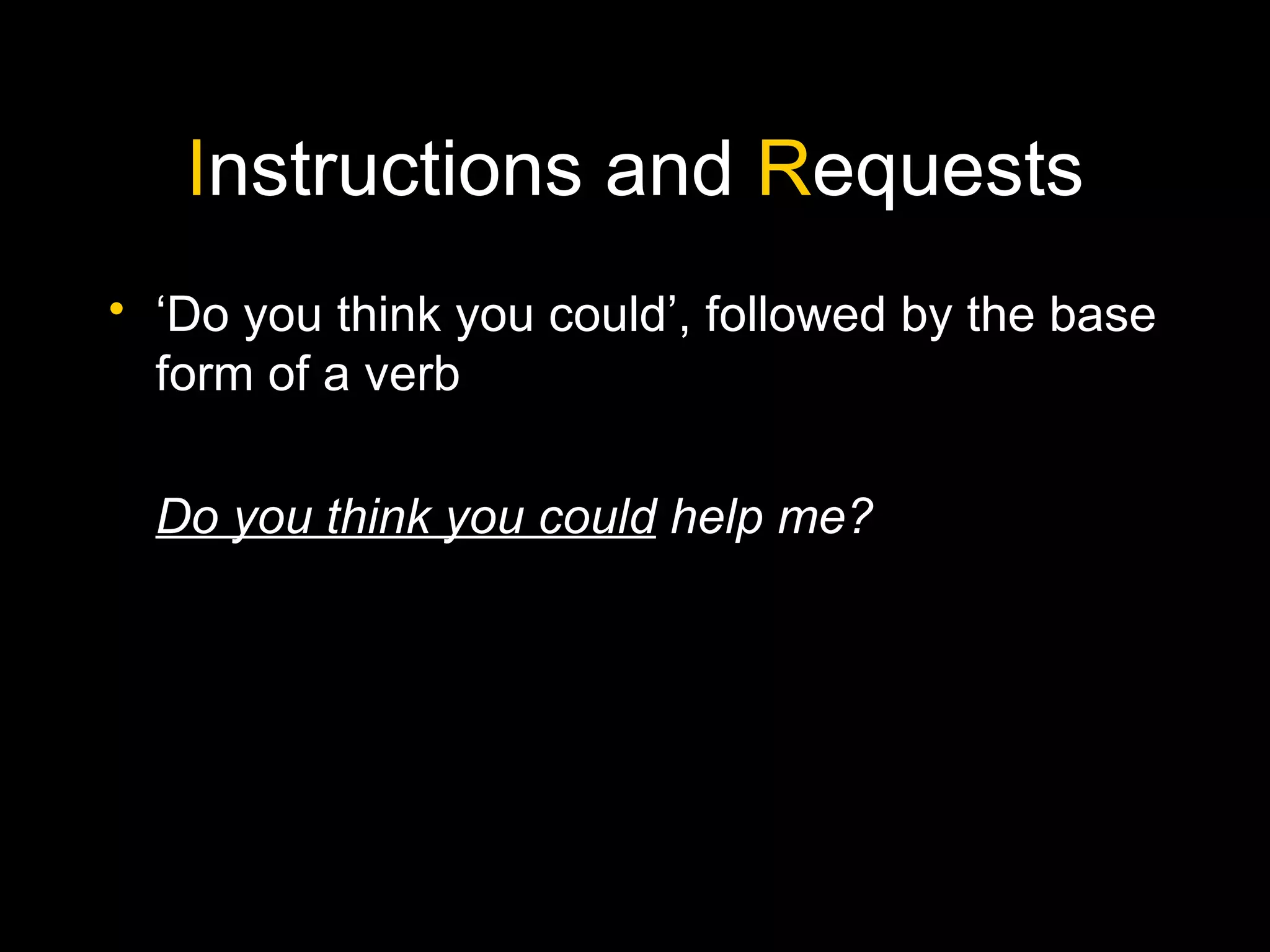 Instructions and Requests | PPT