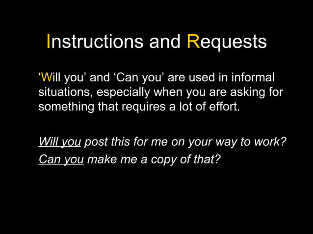 Instructions and Requests | PPT