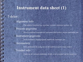 Documenten in de instrumentatie (NL) | PDF