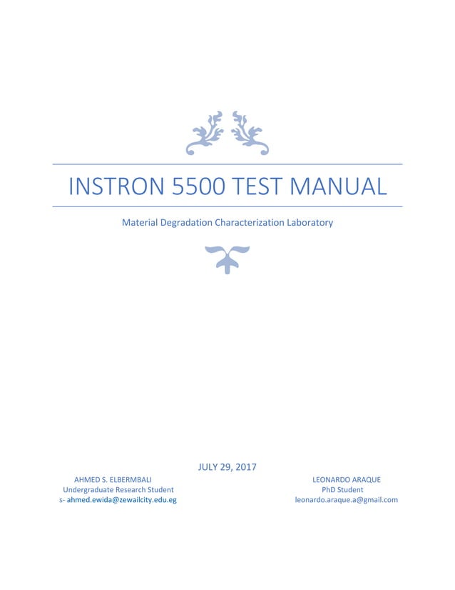 Instron 5500 Test Manual | PDF | Physics | Science