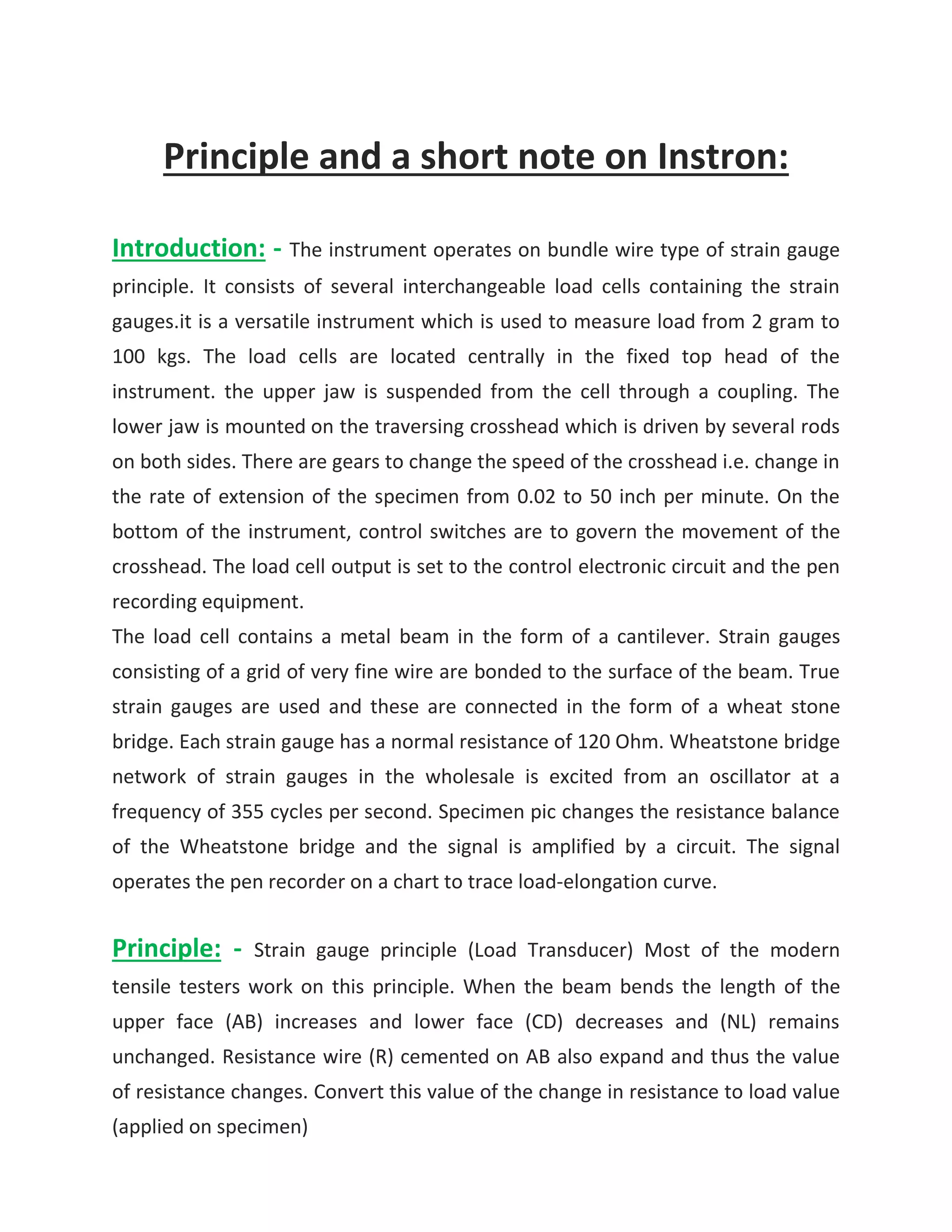 Instron machine | PDF