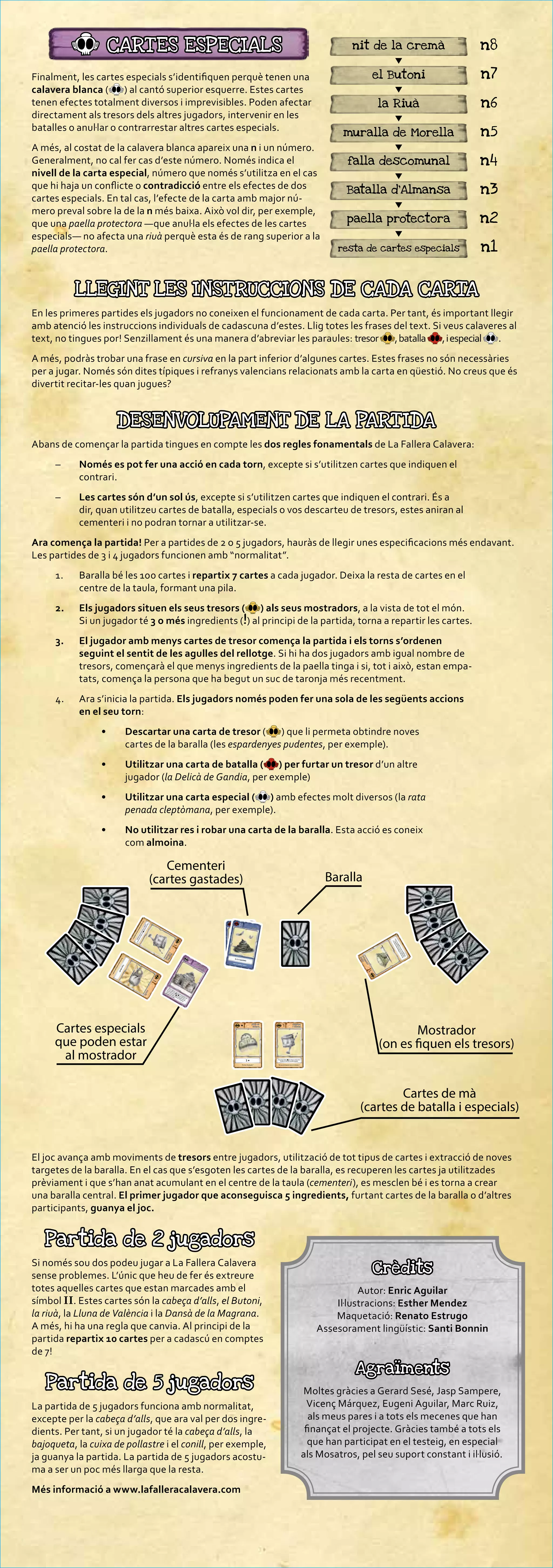 Instrucciones para jugar a La Fallera Calavera - Juego de cartas | PDF