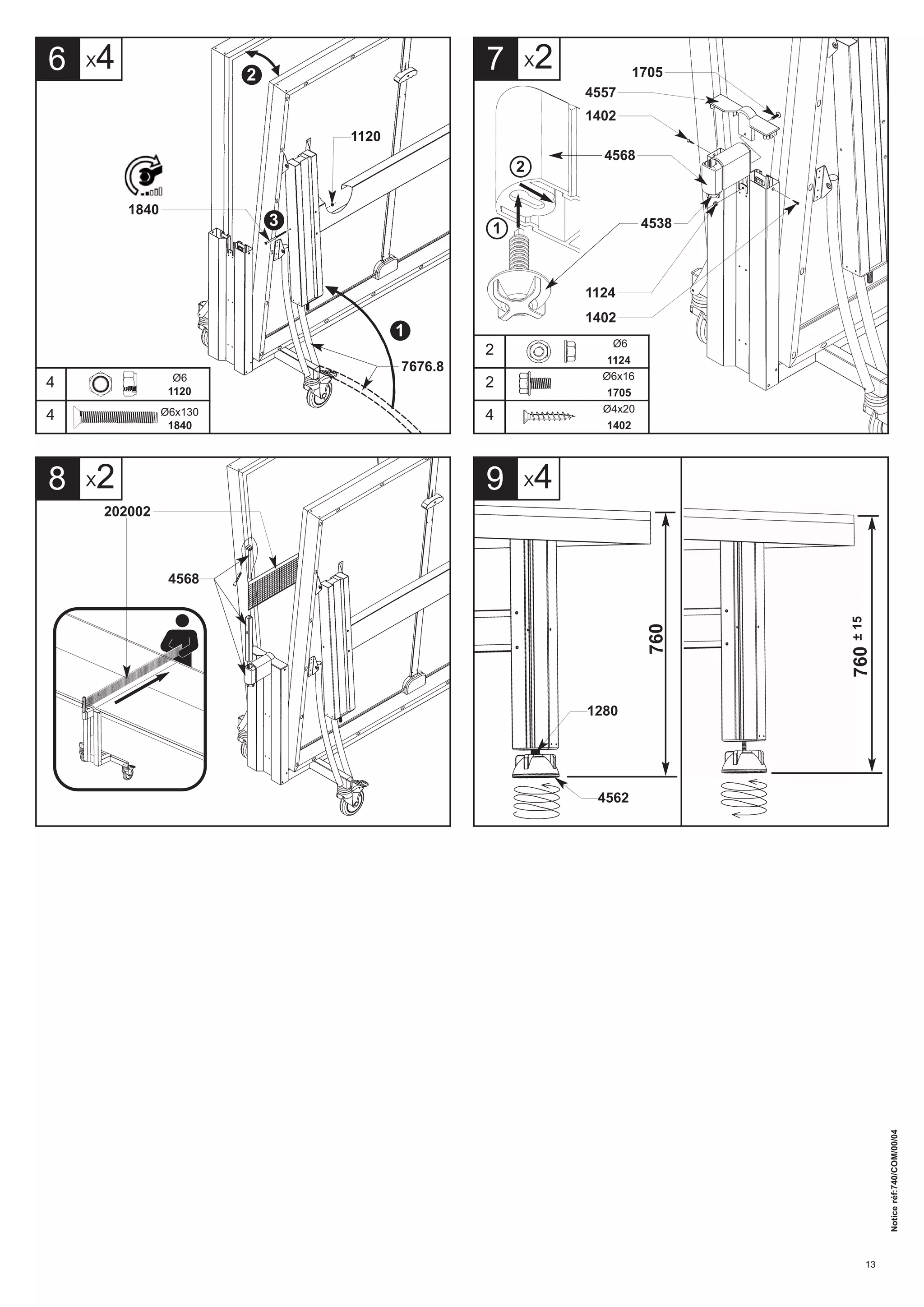 Instrucciones montaje mesa de ping pong cornilleau competition 740 | PDF