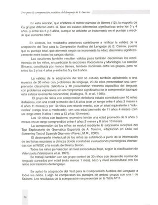 Instrucciones (tecal). Teste para la comprensión auditiva del lenguaje ...